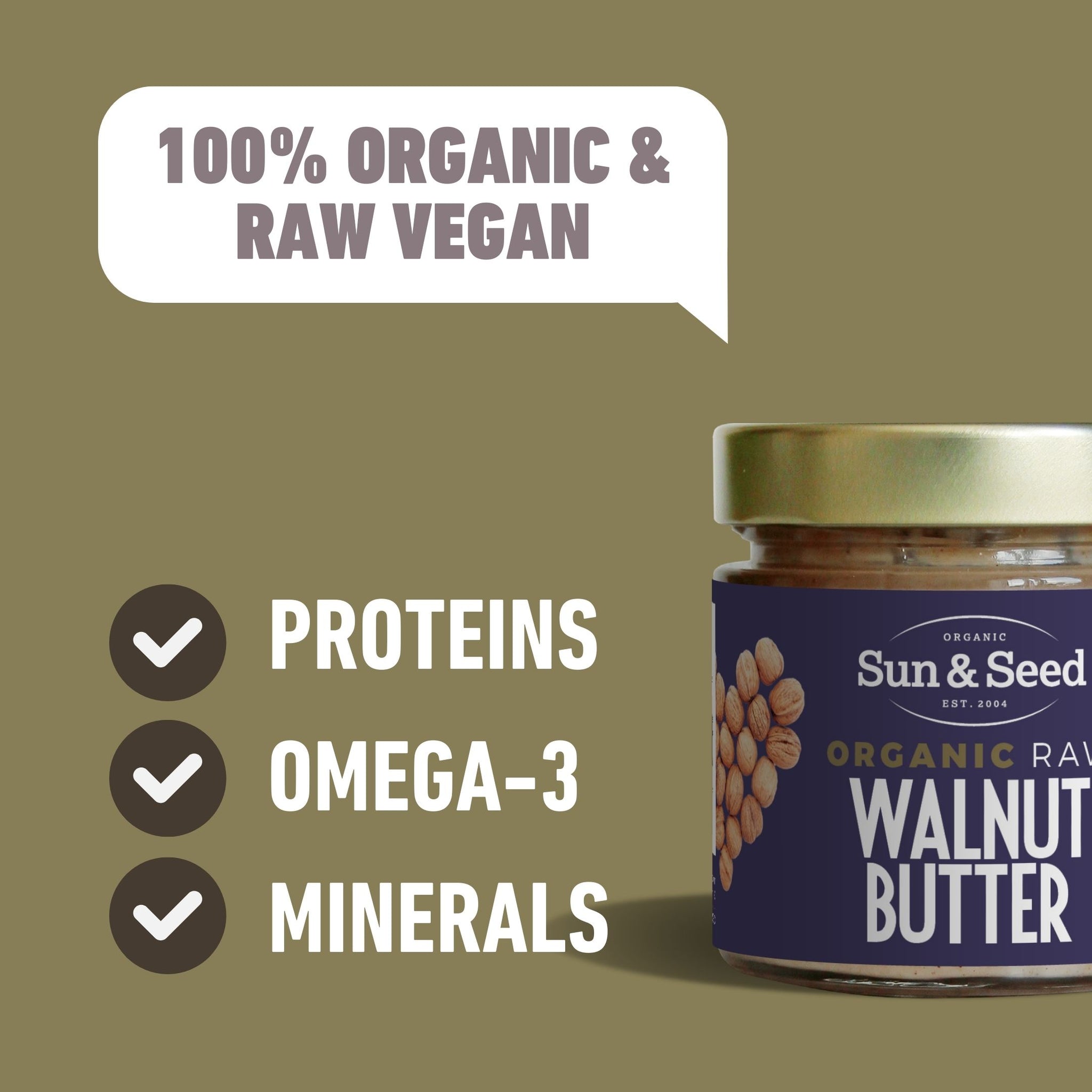 Organic Raw Walnut Butter 200g – Sun & Seed