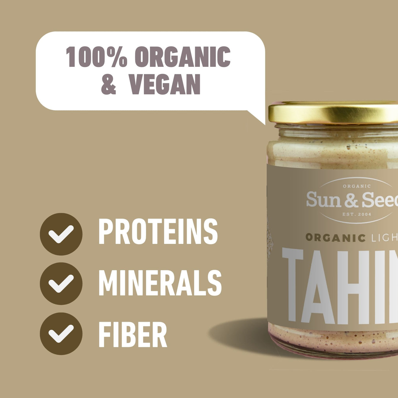Organic Lightly Roasted Traditional Sesame Tahini 500g – Sun & Seed