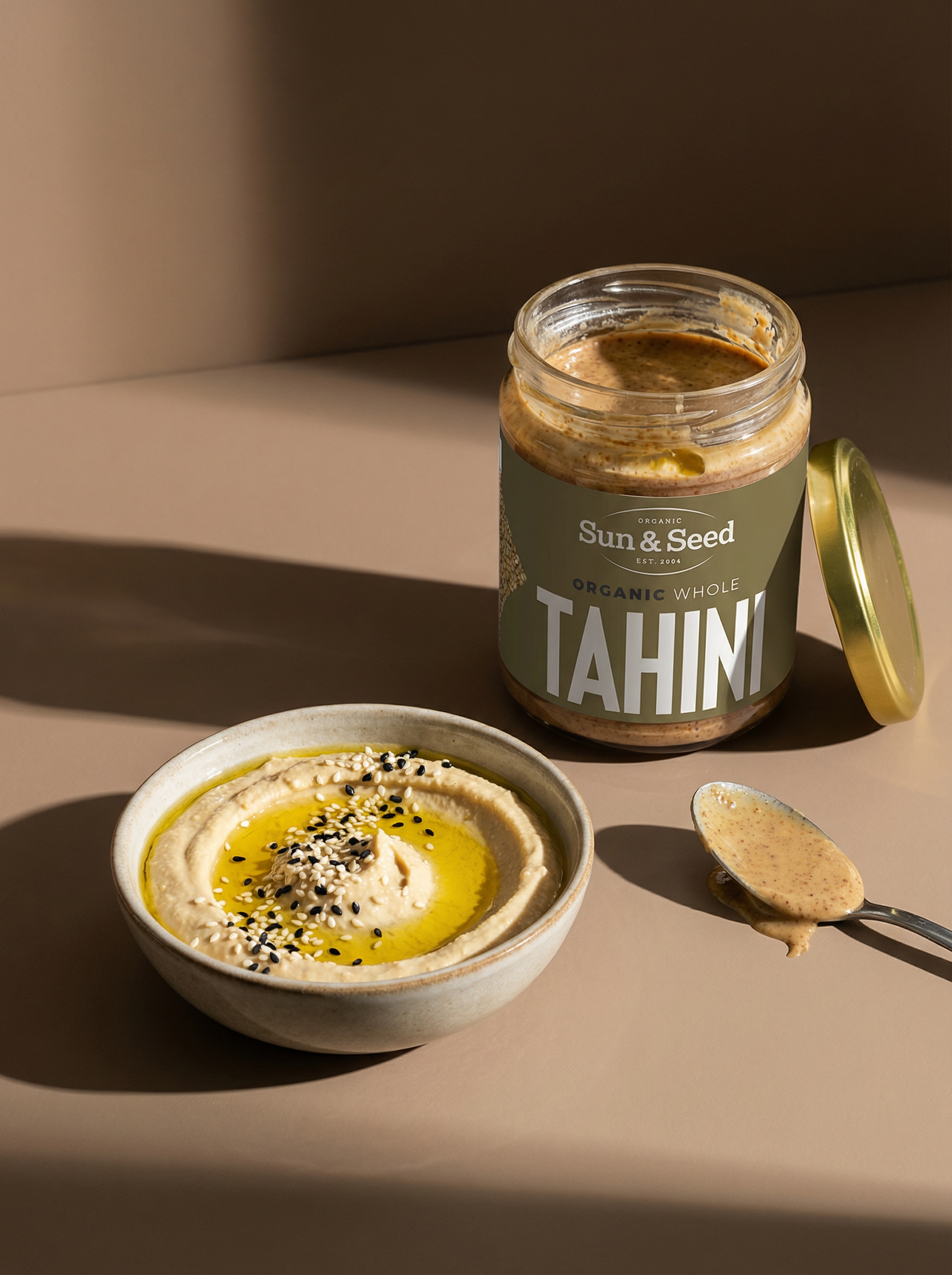 Organic Dark Roast Sesame Tahini 500g – Sun & Seed